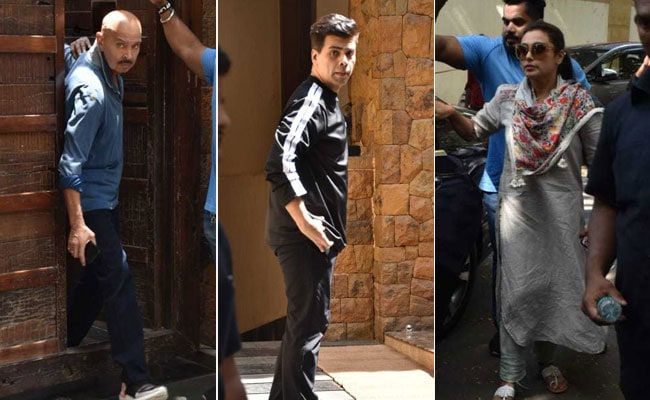 A Day After Veeru Devgan's Funeral, Rani Mukerji, Karan Johar And ...