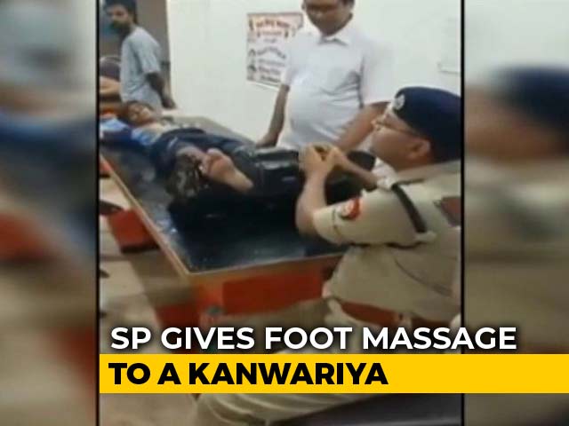 On Video, Senior UP Cop Massages Feet Of Kanwar Pilgrim