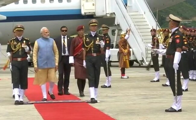 Watch Video: Prime Minister Narendra Modi Receives Guard Of Honour On His Arrival In Bhutan