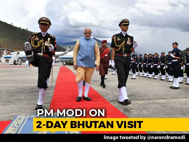 Watch: PM Modi Receives Guard Of Honour On His Arrival In Bhutan