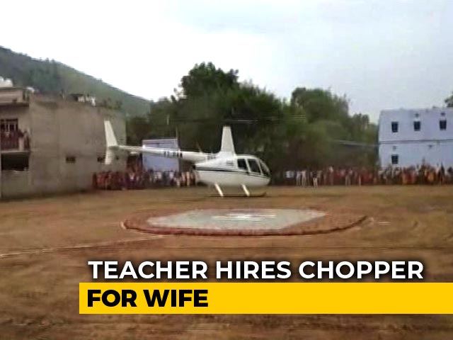 On Retirement Day, Rajasthan Teacher Books Chopper To Fly Wife Home