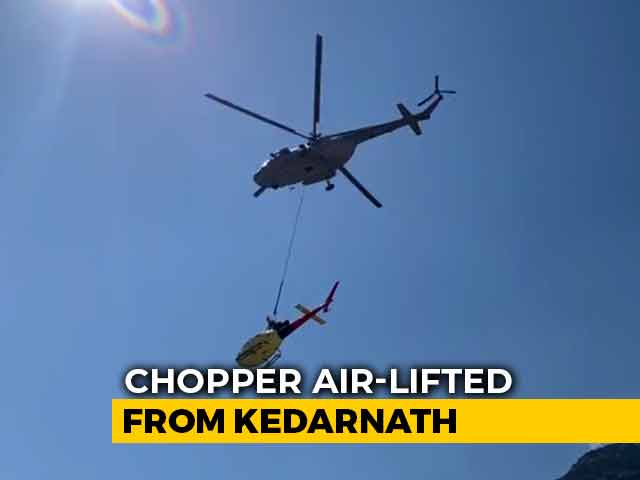 2 Air Force Choppers Airlift Helicopter After It Crashed Near Kedarnath