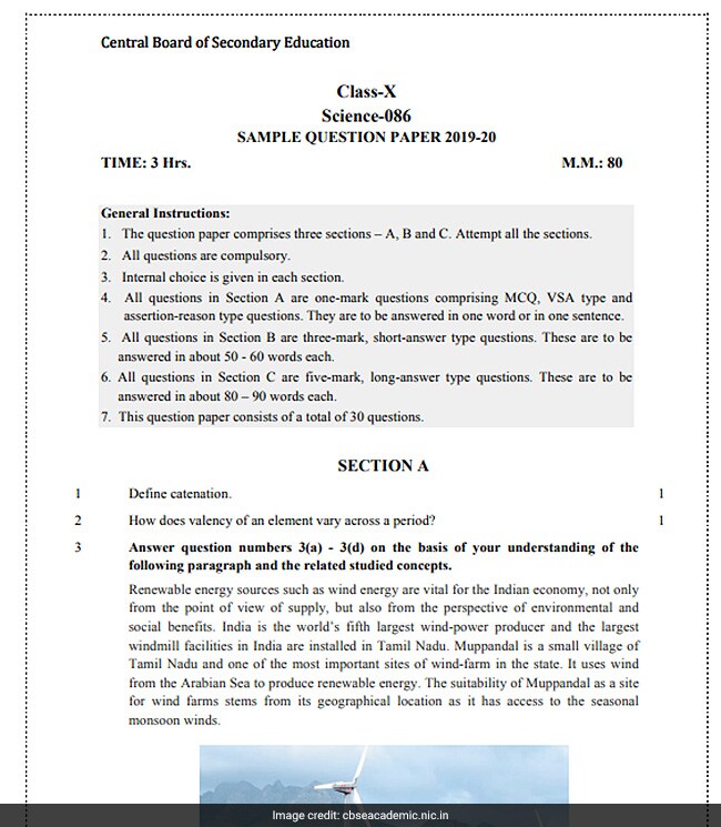 Cbse nic in Question Papers Class 10 2019 Cbse Class 10 Science