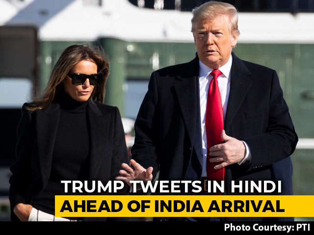 Donald Trump Tweets In Hindi En Route To India