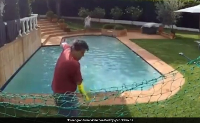 Watch Viral Video Of Bowler Bounces Ball Off Swimming Pool, Smashes ...