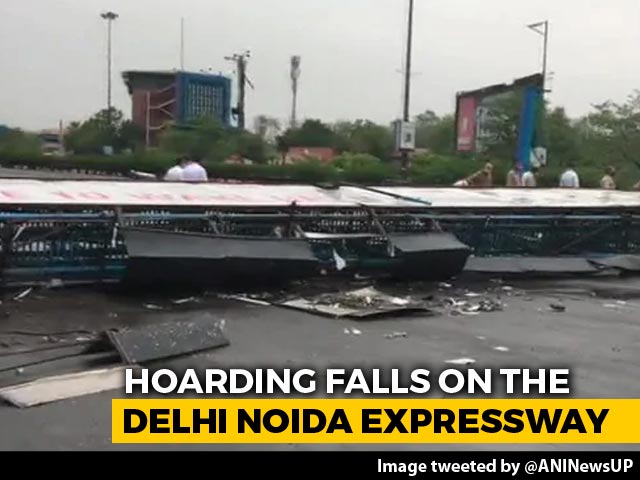 Billboard Collapses On Delhi Noida Flyway As Rain, Thunderstorm Hit ...