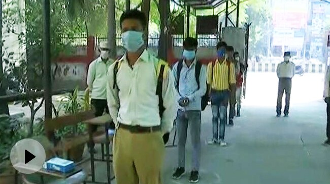 UP Schools Reopen; Students At Noida Government School Attend Classes ...