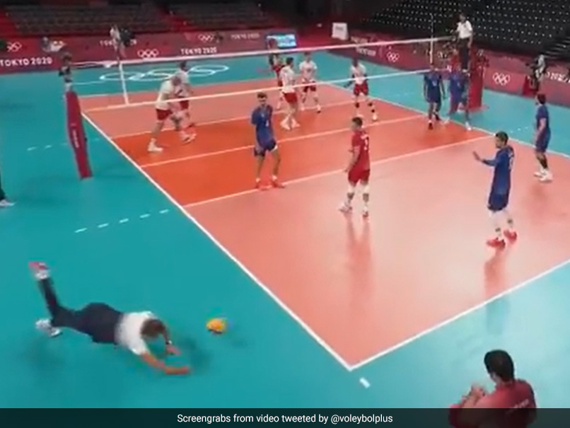 Watch: France Volleyball Coach Dives Full-Length To Keep Ball In Play ...