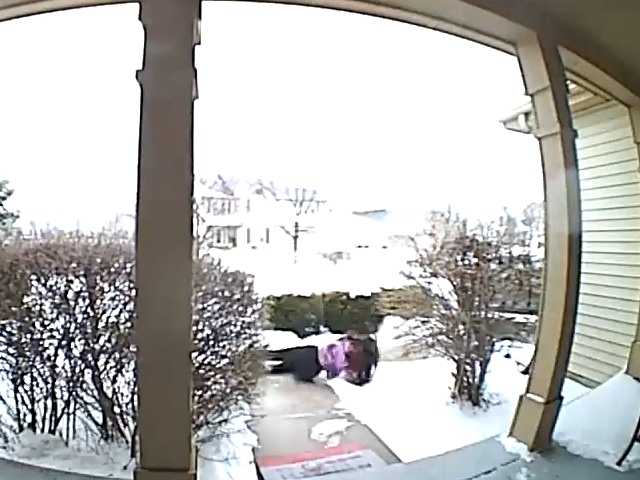 Doorbell Cam Captures Girl's Icy Fall