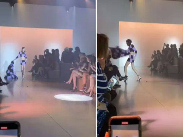 Model Whacks Audience Member With Coat During Ramp Walk