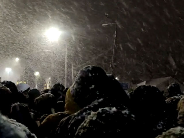 Heavy Snowfall At Ukraine Border As Indian Students Wait To Cross Over