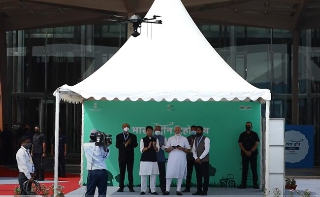 Watch: PM Modi Flies Surveillance Drone In Delhi During Drone Mahotsav