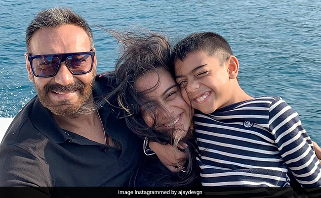 Ajay Devgan Daughter And Son Ajay Devgn Showers Love On Son Yug In New