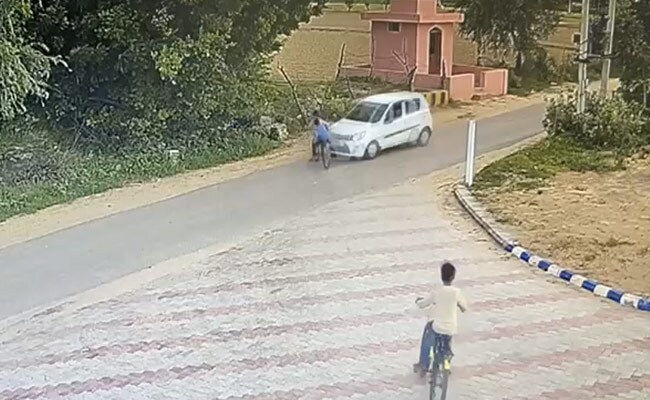 On Camera, Car Rams Children On Cycle In Rajasthan, Driver Doesn't Stop
