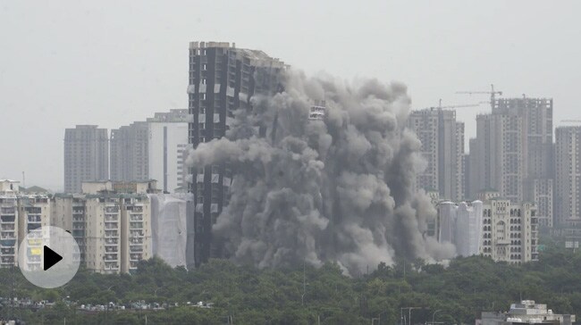 Noida Twin Towers Demolition | Watch: Noida Twin Towers Brought Down By ...