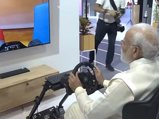 Watch: PM Modi "Drives Car In Europe" With 5G Link From Delhi