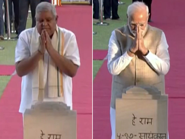 PM Modi, Vice-President Jagdeep Dhankhar Attend Prayer Meet At Gandhi ...