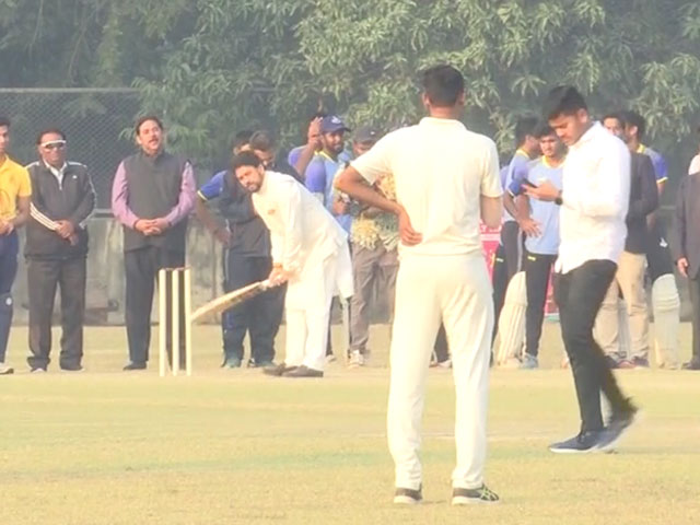 Watch: Minister Anurag Thakur Shows Off Cricket Skills In Varanasi