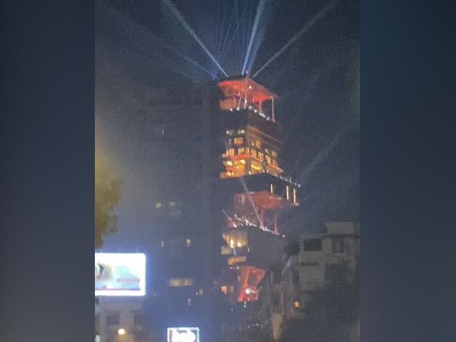Dazzling Light Show At Ambani-Home Antilia For Son Anant's Engagement