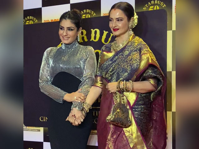Rekha And Raveena Tandon Pose Hand-In-Hand At An Event