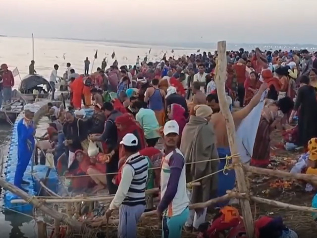 Devotees Take Holy Dip In Ganga In Varanasi On 'Magh Purnima'