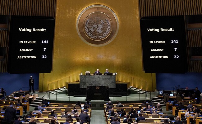India Abstains From UN General Assembly Vote On "Lasting Peace" In Ukraine