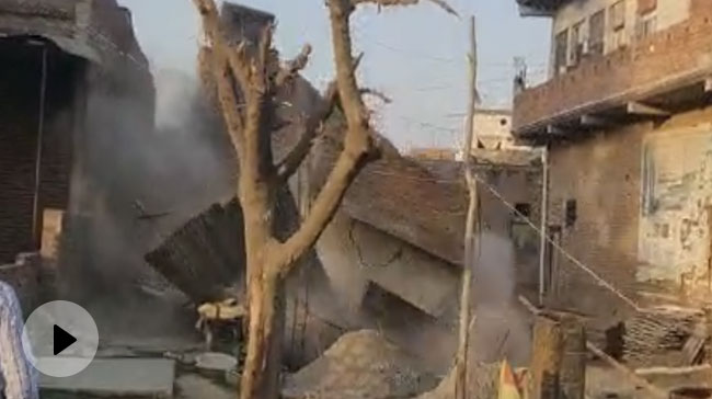 Video: 2-Storey Building Gone In 2 Seconds. They Were Digging A Basement