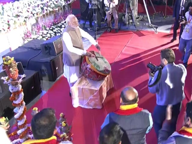PM Modi Plays Drum As He Inaugurates Cultural Festival In Delhi