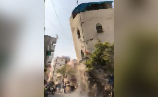 Watch: Building Collapses On Road In Delhi, People Run To Safety