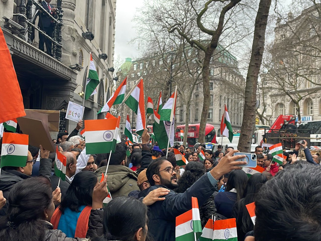 Solidarity March After Khalistani Protest At Indian Embassy In London