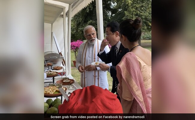 Video: Japan PM Fumio Kishida Relishes "Golgappe" With PM Modi In Delhi
