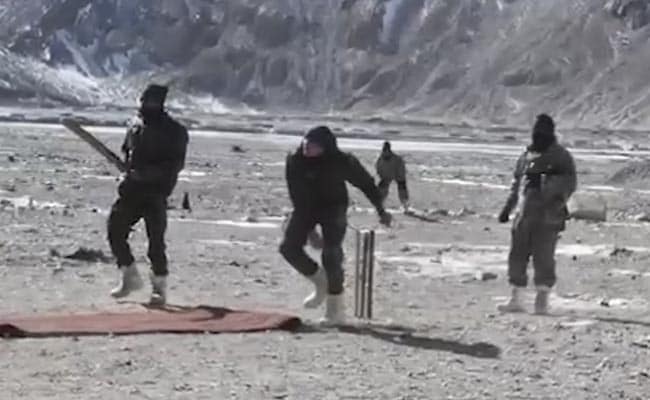 Watch: Indian Army Soldiers Show Off Their Cricket Skills In Galwan Valley
