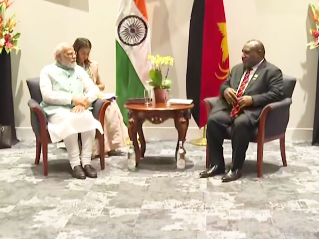 PM Modi Holds Bilateral Meeting With Papua New Guinea PM