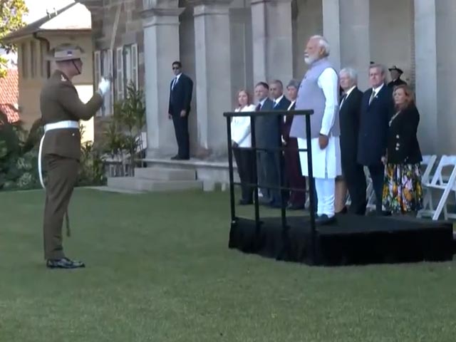PM Modi Accorded Ceremonial Guard Of Honour At Admiralty House In Sydney