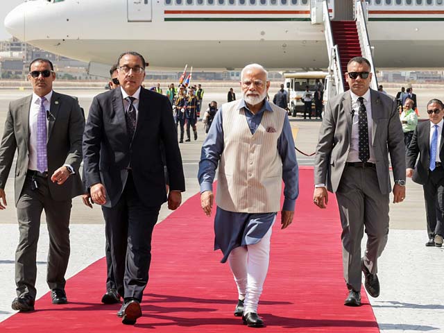 PM Modi Lands In Egypt For 1st Bilateral Visit By Indian Prime Minister ...