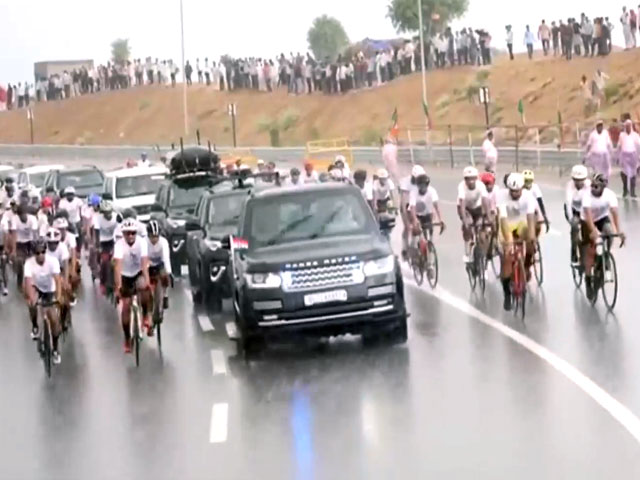 PM Modi Holds Roadshow In Rajasthan, Cycle Rally Follows Him