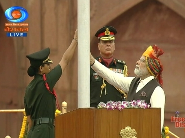 PM Narendra Modi Unfurls The National Flag At Red Fort