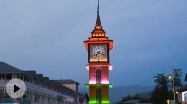 Clock Tower At Lal Chowk In Srinagar Lit Up In Tricolour Ahead Of ...