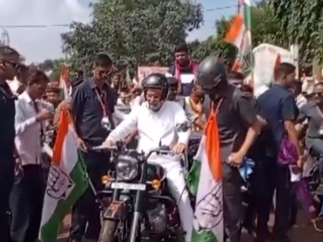 Chhattisgarh Chief Minister's Motorcycle Ride As Part Of Congress Yatra