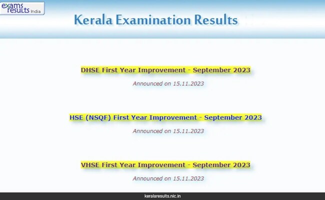 Kerala Plus One Improvement Exam Result 2023 Declared, Check Details