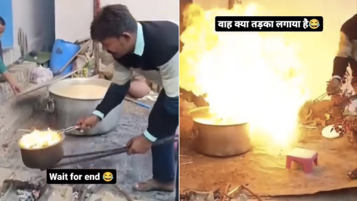 Viral: Man Attempts To Add Tadka To Dish; What Happens Next Will Leave You In Splits - NDTV Food