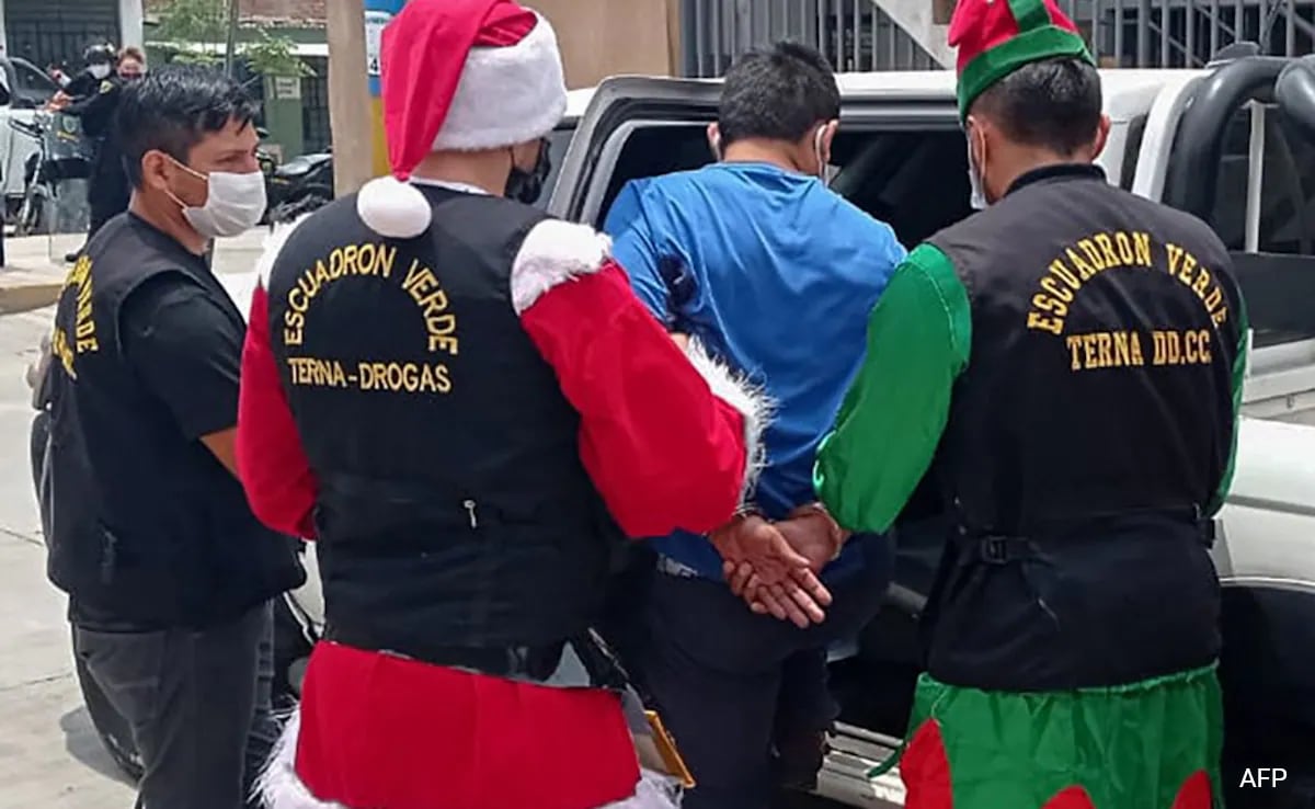 Peru Cop Dressed As Santa Busts "Evil Reindeer Gang", Catches Drug Dealer
