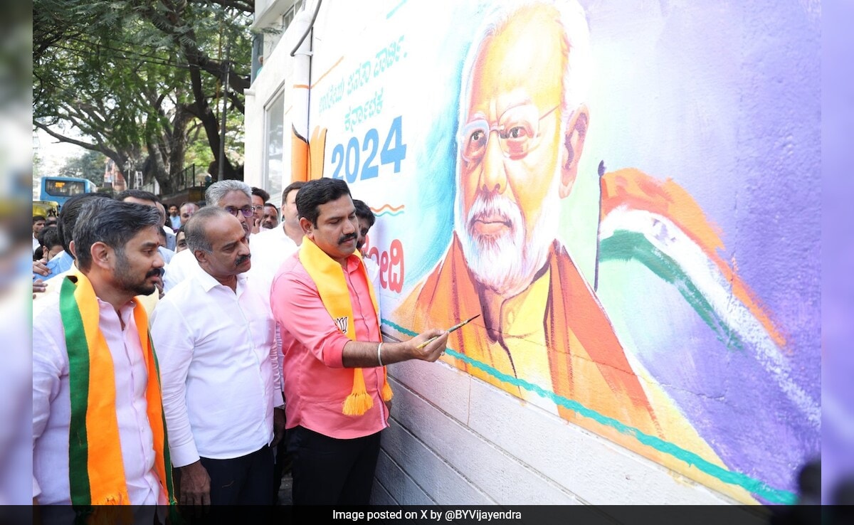 Karnataka BJP Launches Campaign To Write Slogan "Once Again Modi" On Walls