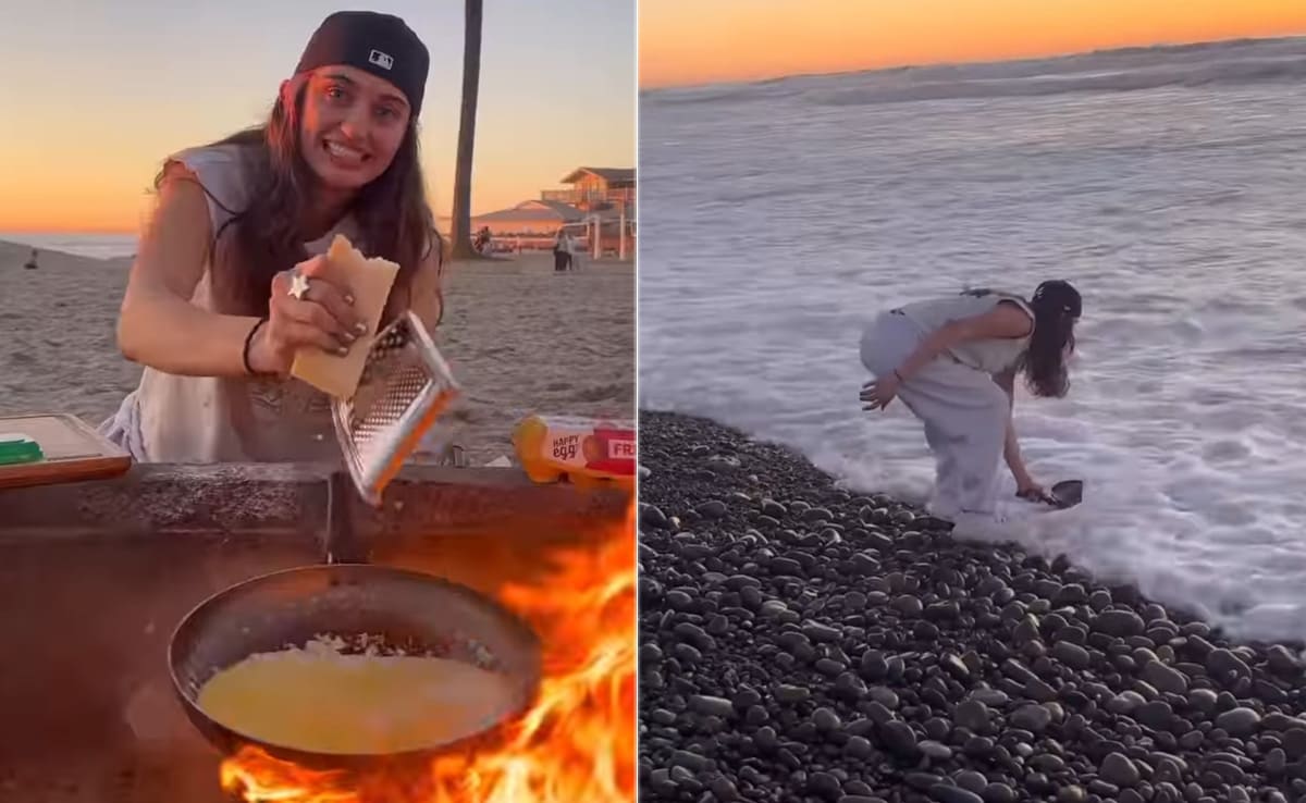 Viral Video: Woman Cooks Pasta Right On The Beach, Method Leaves ...