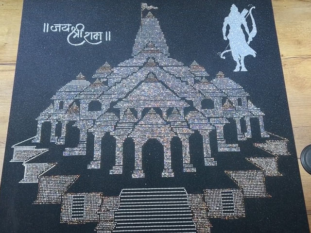 In Gujarat, 9,999 Diamonds Used To Create Ram Temple-Themed Art