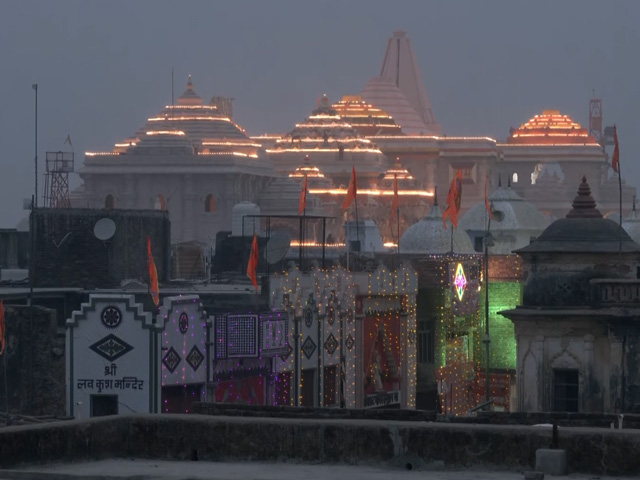 Ram Temple Illuminated Ahead Of Its Grand Inauguration In Ayodhya