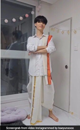 "You're An Indian Now": South Korean Man Wears Dhoti In Viral Video, Internet Is Impressed
