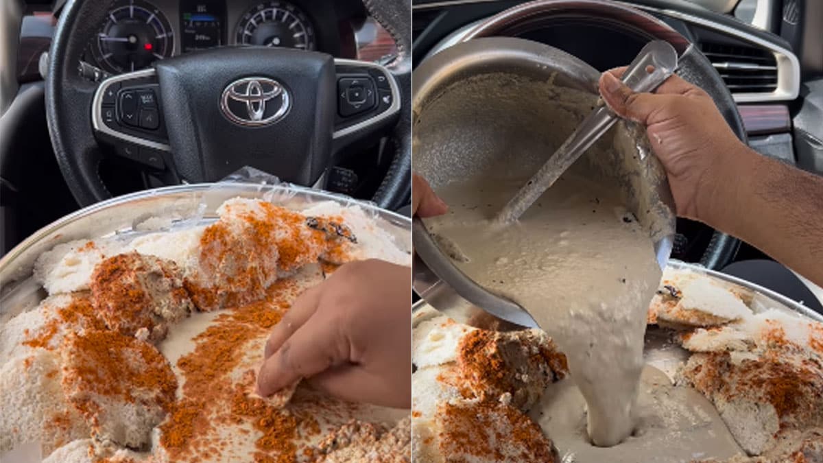 Viral Mukbang: Man Eats Large Thali Full Of Idlis In Car, Internet Says ...