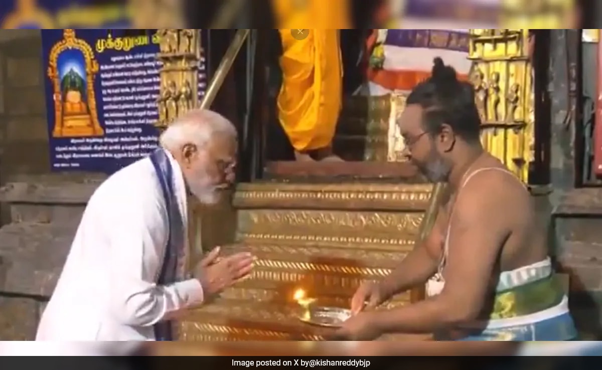 Watch: PM Modi Offers Prayers At Meenakshi Amman Temple In Tamil Nadu