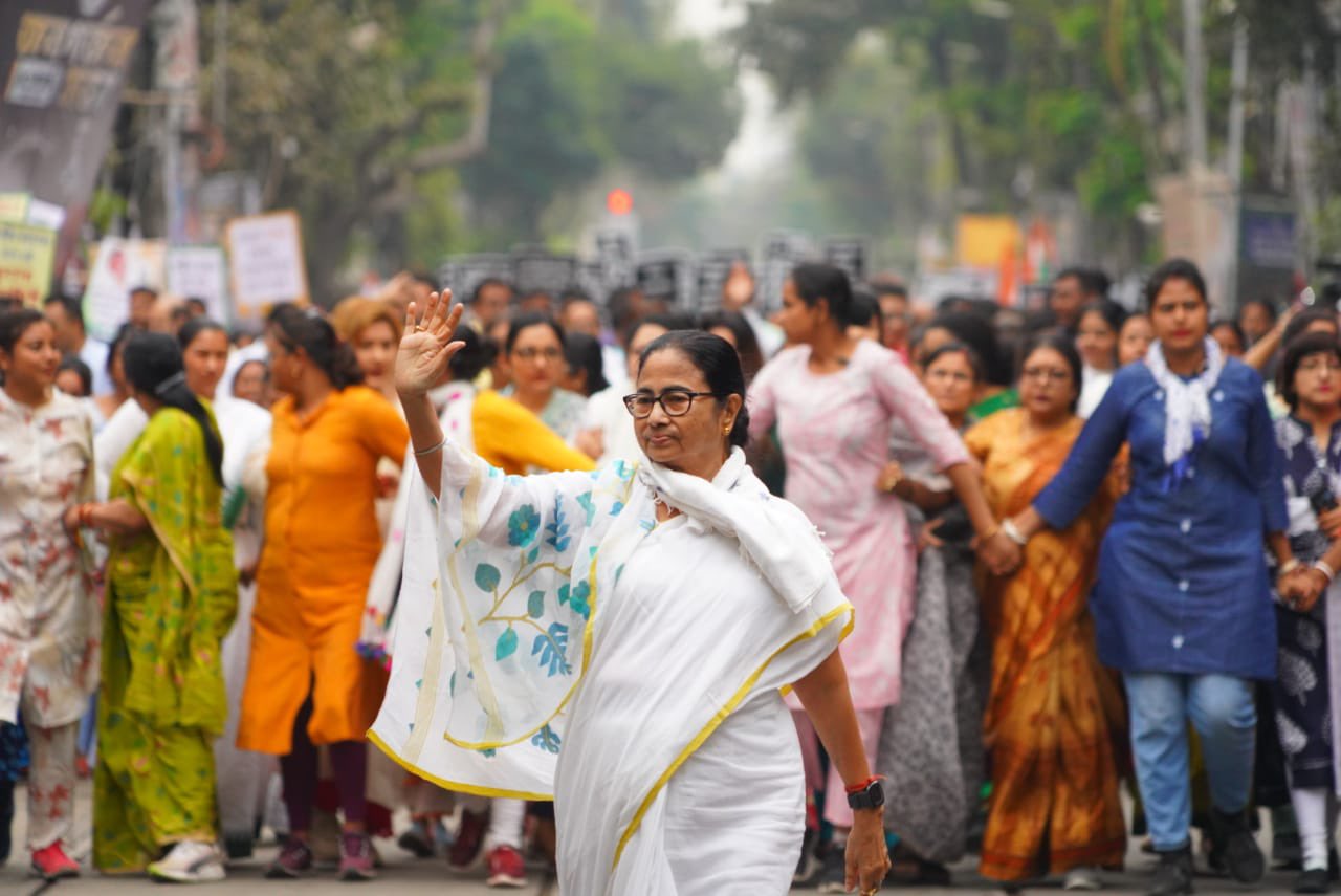 Day After PM's Charge, Mamata Banerjee Marches With Sandeshkhali Women